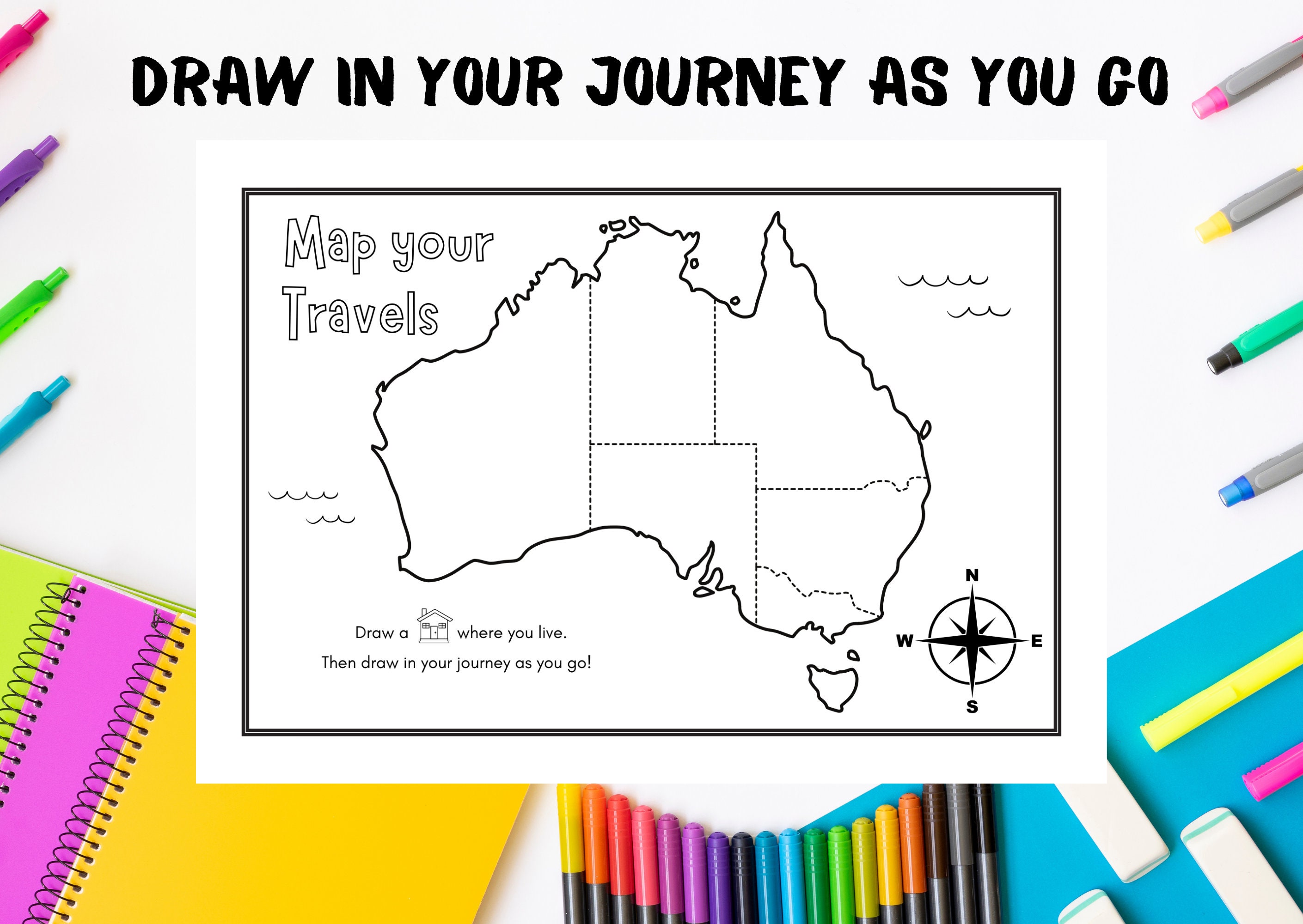 AUSTRALIAN Kids Travel Journal Bundle Caravan Travel Diary Instant ...