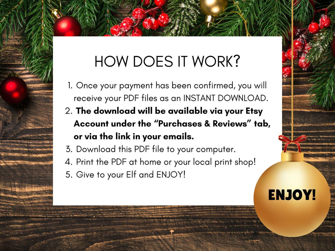 Elf Arrival Letter - With a Cute Rhyme! PRINTABLE PDF - Instant Digital ...