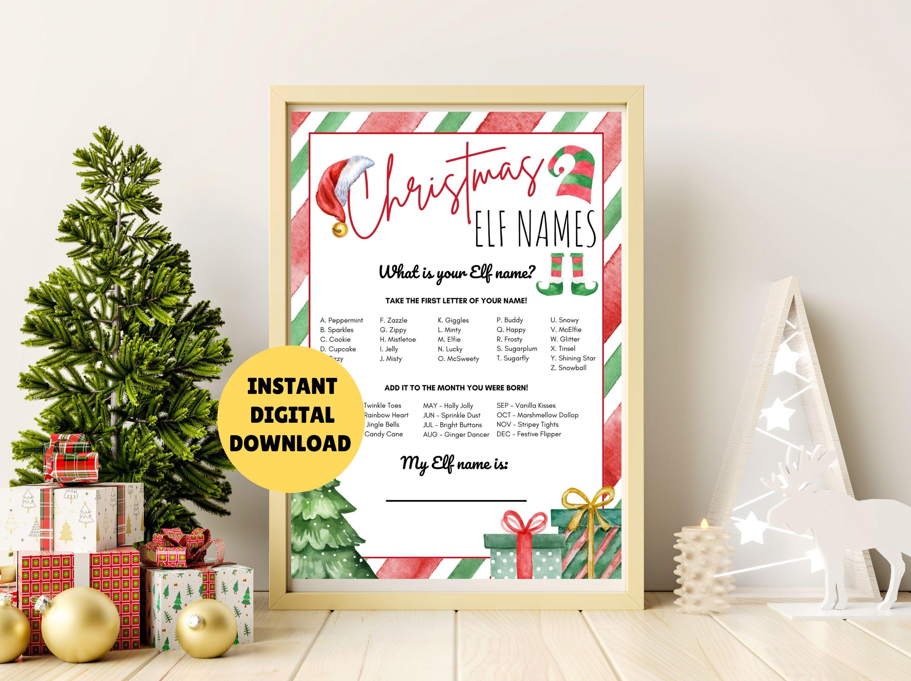 What is Your Elf Name - Printable Christmas Game - Christmas Party ...