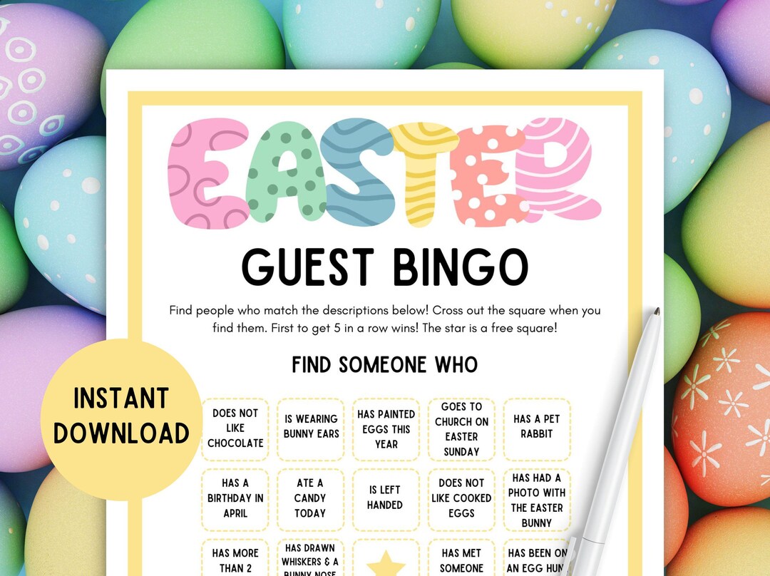 Easter Guest Bingo! PRINTABLE Easter Mingle Bingo, Networking, Ice ...
