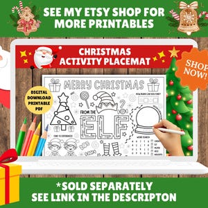 Christmas Coloring Page for Kids - Printable Christmas Placemat ...