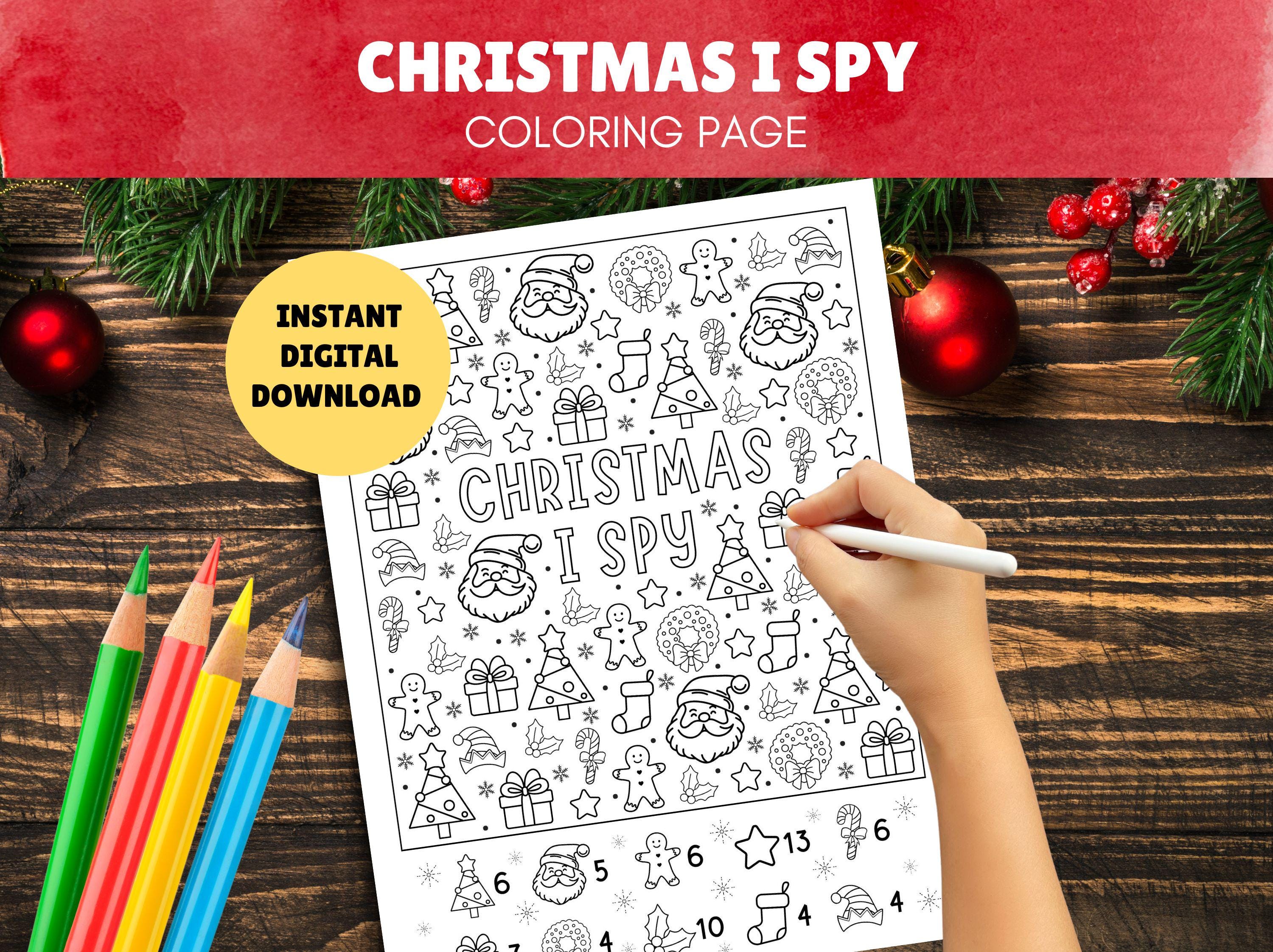 Christmas I Spy Coloring Page for Kids - Christmas I Spy Game ...