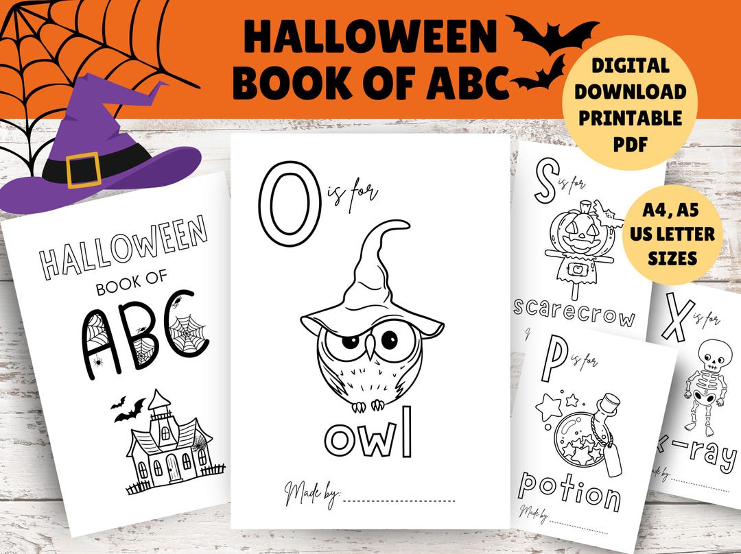 Halloween Book of ABC - Baby's First ABC Book - Printable PDF Digital ...