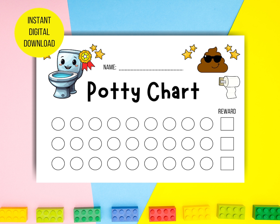 Potty Chart - DIGITAL DOWNLOAD - PDF Printable - Toilet Training ...