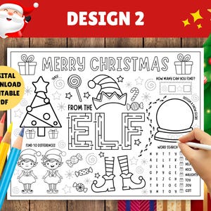 5 Christmas Activity Mats for Kids - PRINTABLE Bundle of Christmas ...