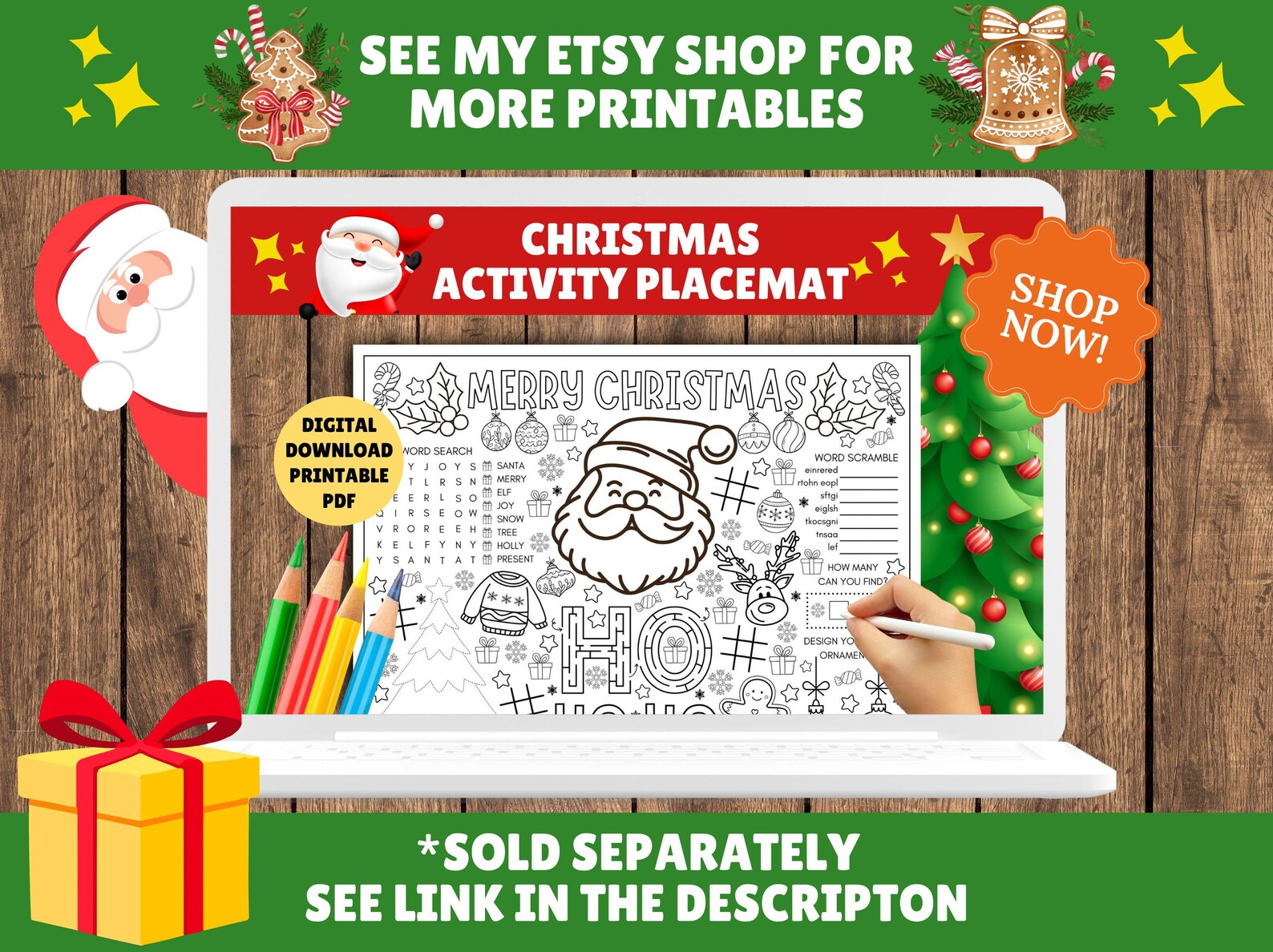 Christmas I Spy Coloring Page for Kids - Christmas I Spy Game ...