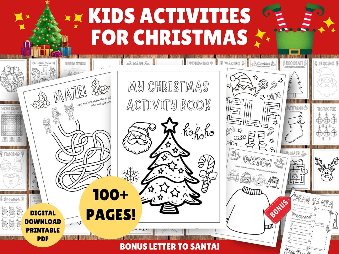 100+ Pages - the ULTIMATE Kids Christmas Activity Bundle! BONUS Letter ...