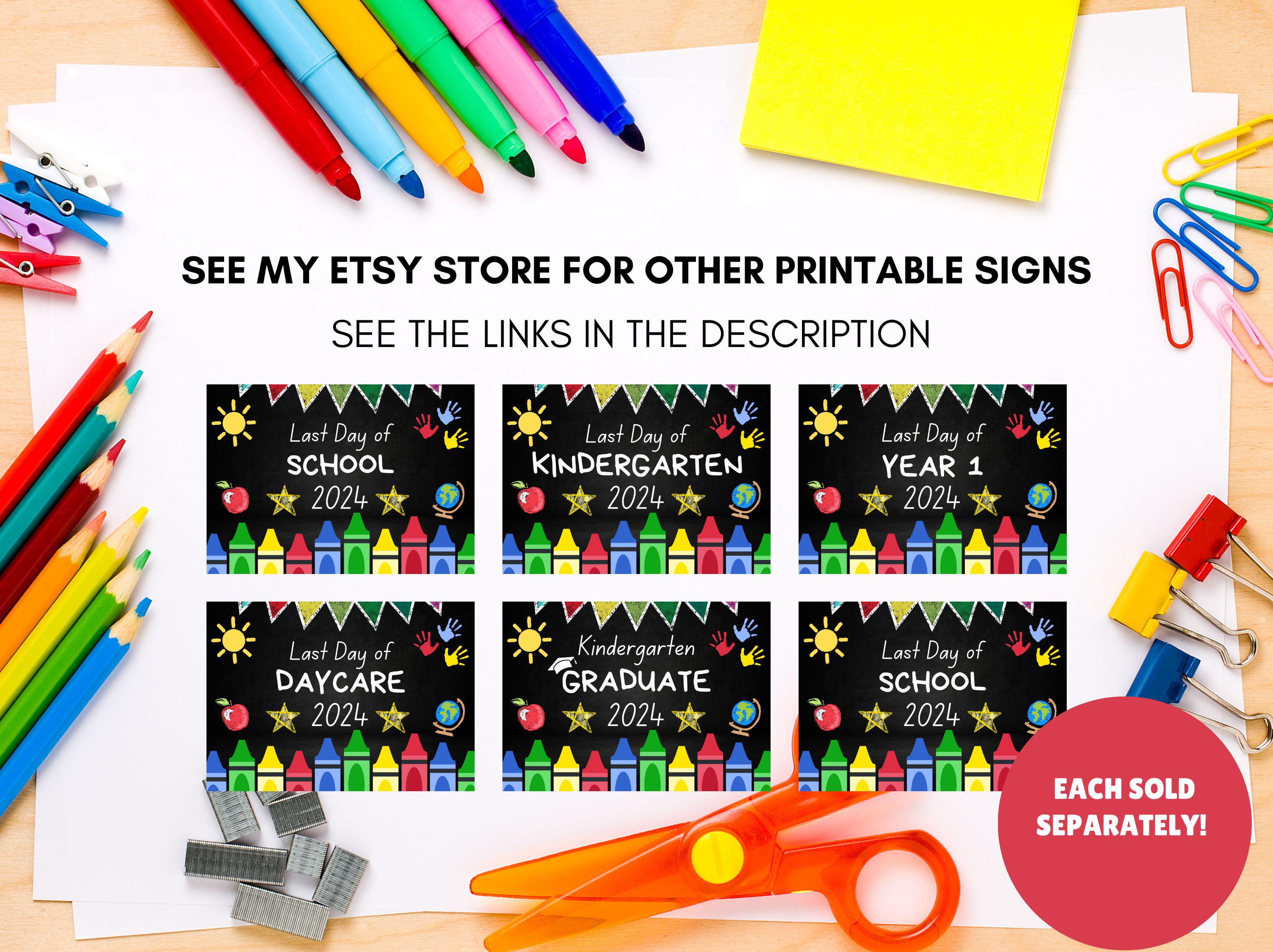 Printable Last Day of Preschool 2024 Digital Chalk Board Sign Preschool ...