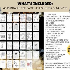 Kids New Year's Eve Activity Book - PRINTABLE New Year's Kids ...