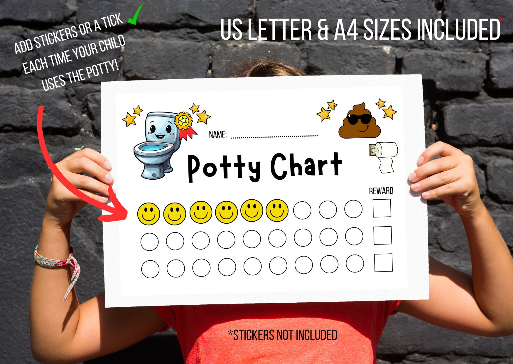 Potty Chart DIGITAL DOWNLOAD PDF Printable Toilet Training Toddler - Etsy