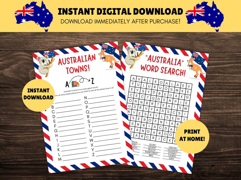 Australia Day Games Bundle, Aussie Word Search, Slang, Activities, Word ...