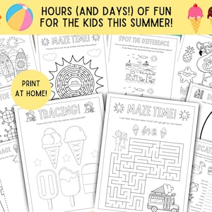 Kids Summer Activity Book PLUS Summer Journal Pages! PRINTABLE Kids ...