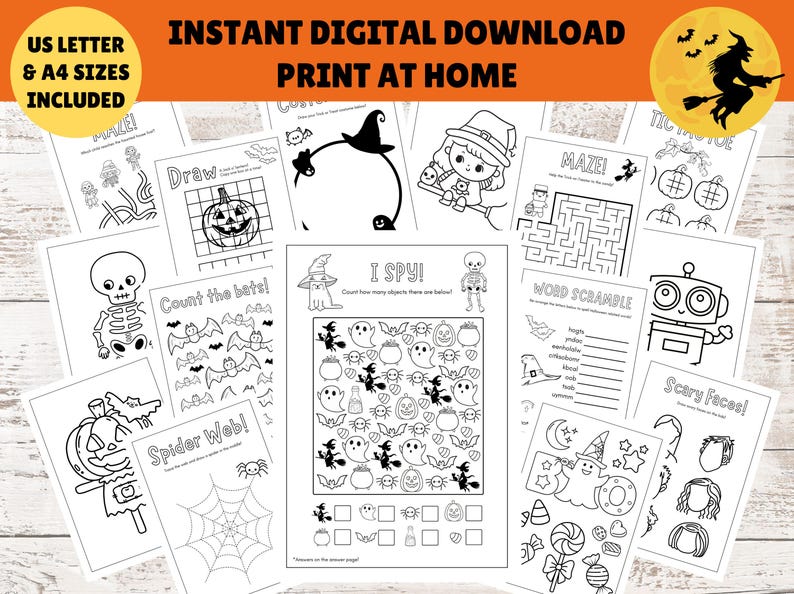 Halloween Activities for Kids - Printable PDF - Instant Digital ...