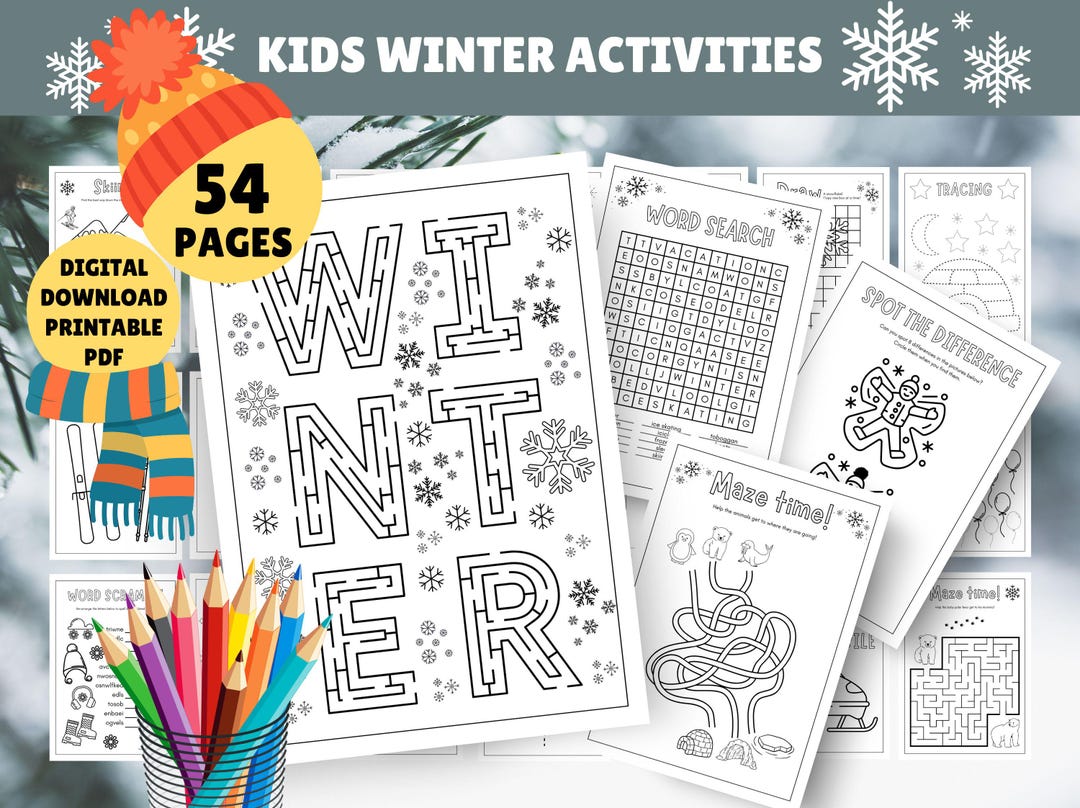 Kids Winter Activities - PRINTABLE Winter Activity Book - Kids Activity ...