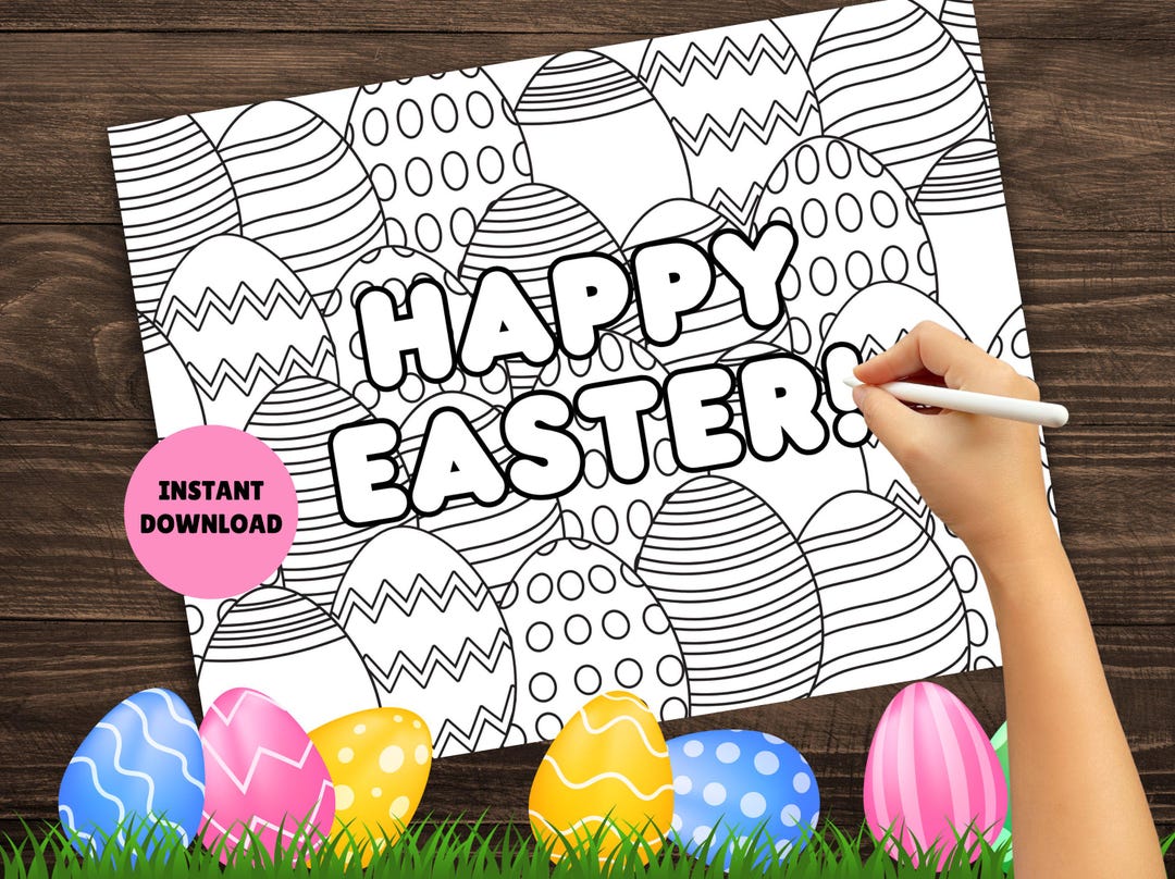 Easter Coloring Page! PRINTABLE Easter Coloring Worksheet, Easter ...