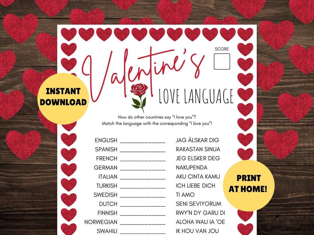 Valentine's Love Language PRINTABLE Love Around the World Valentines ...