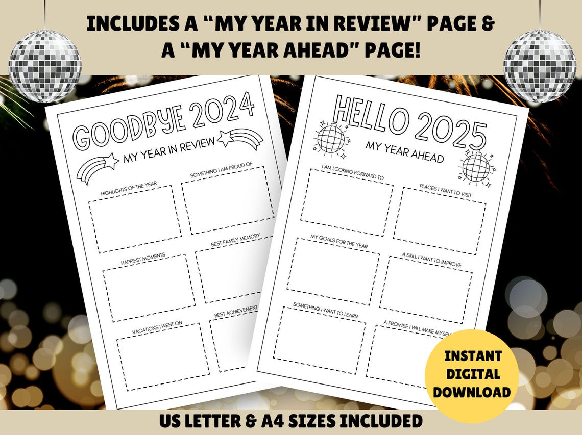 Kids New Year's Eve Activity Book - PRINTABLE New Year's Kids ...