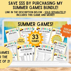 Summer Roll A Beach Ball Game! PRINTABLE Summer Roll A Beach Ball Dice ...