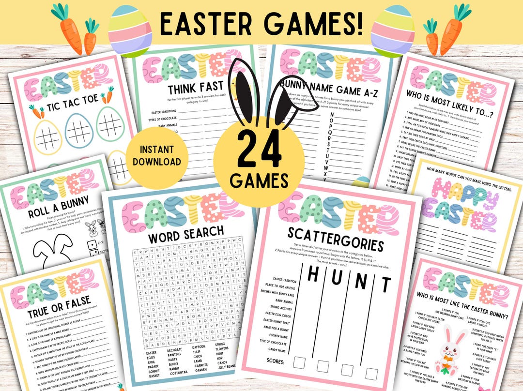 24 X Easter Games Bundle! PRINTABLE Easter Games Activity Bundle ...