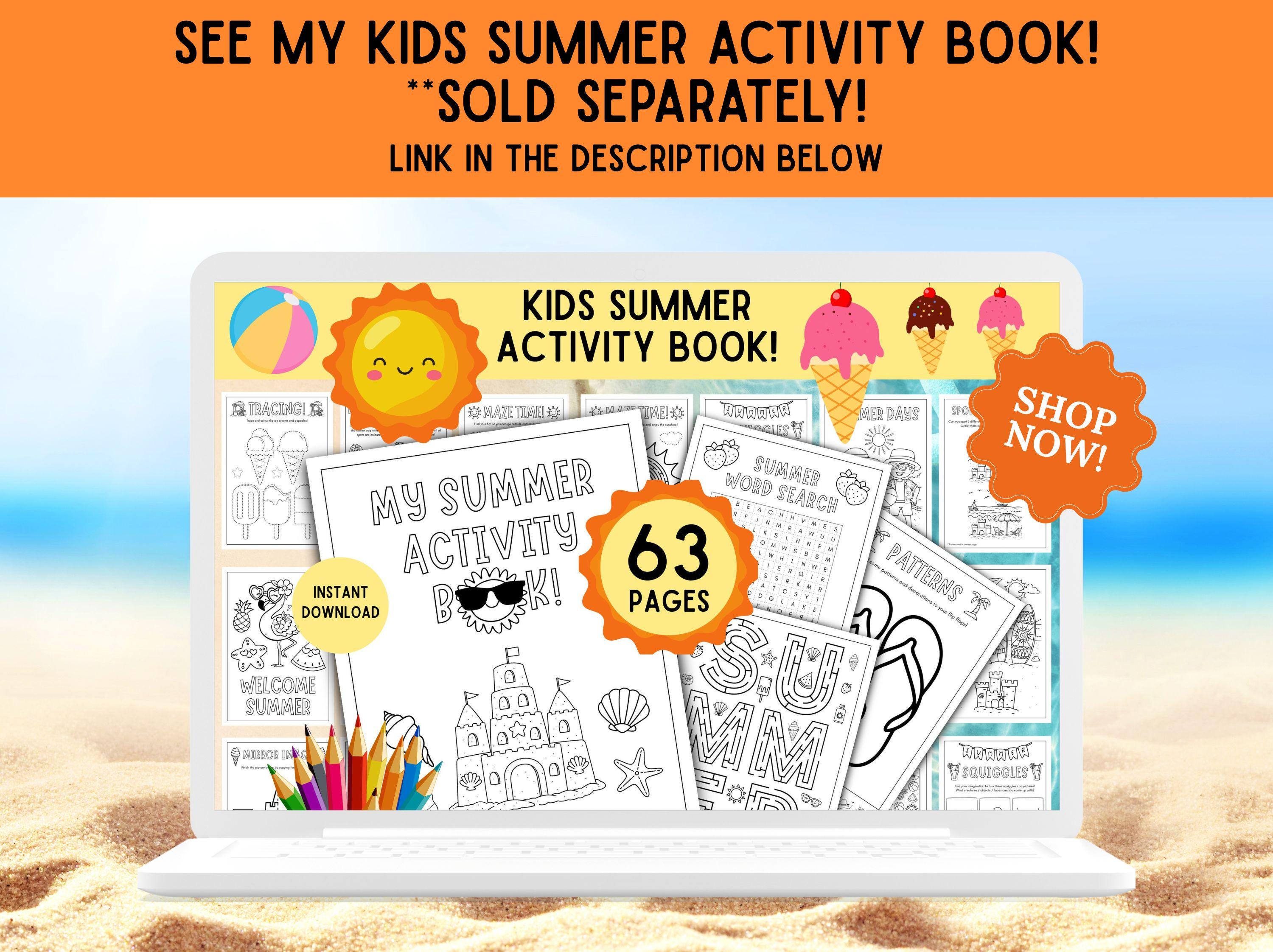 4 X Kids Summer Activity Placemats! PRINTABLE Summer Kids Activity ...