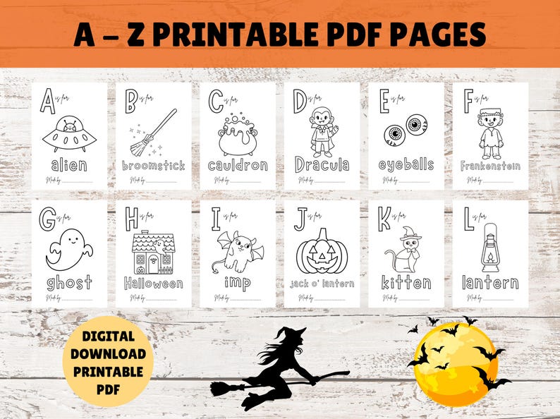 Halloween Book of ABC - Baby's First ABC Book - Printable PDF Digital ...