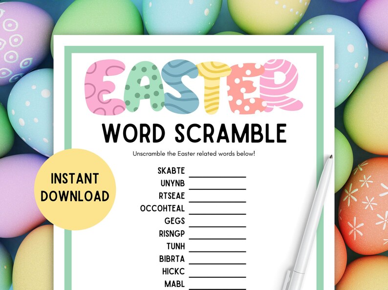 Easter Word Scramble Game! PRINTABLE Easter Game, Easter Activity ...