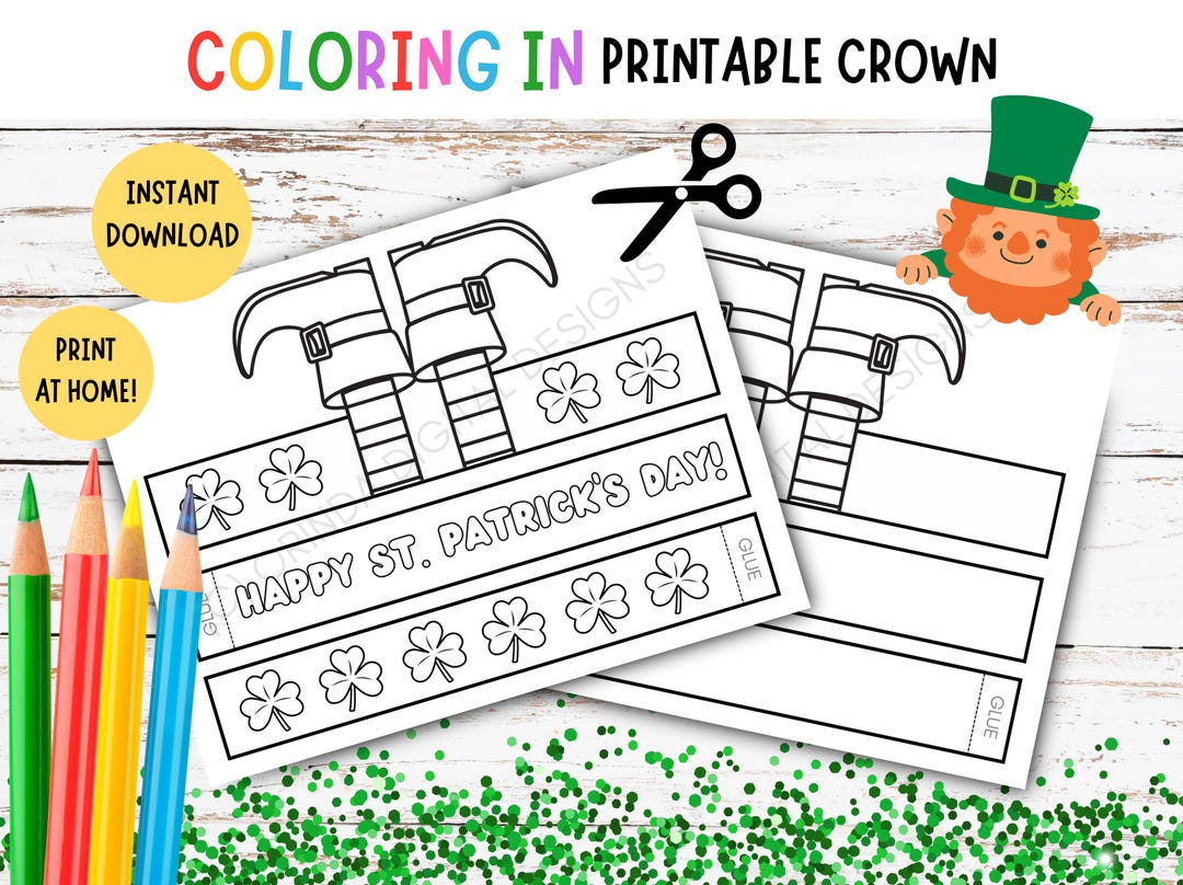 Printable Kids Crown for St Patrick's Day! St Patrick's Day Leprechaun ...