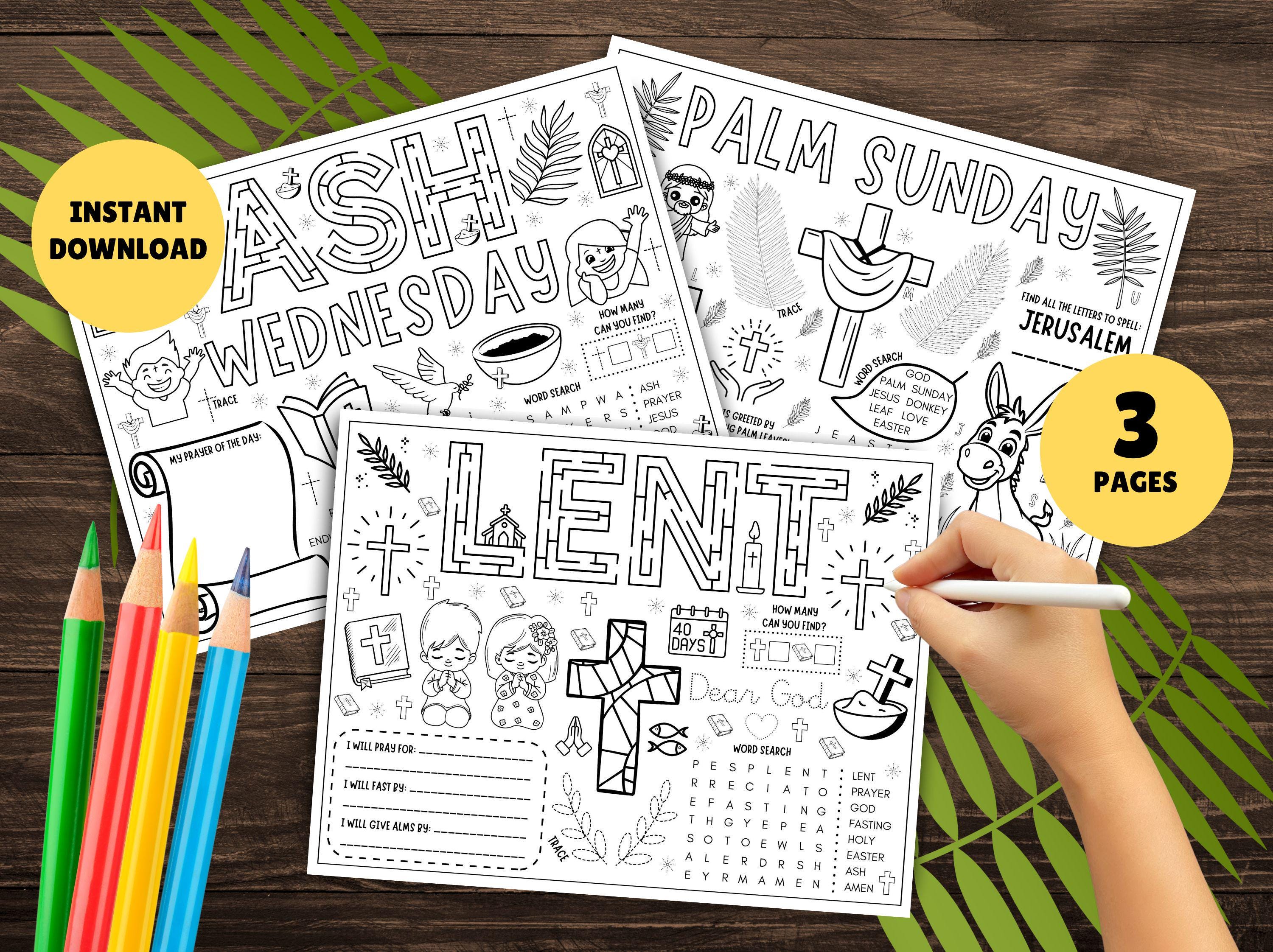 3 X Kids Holy Week Activity Placemats - PRINTABLE Kids Lent Placemat ...