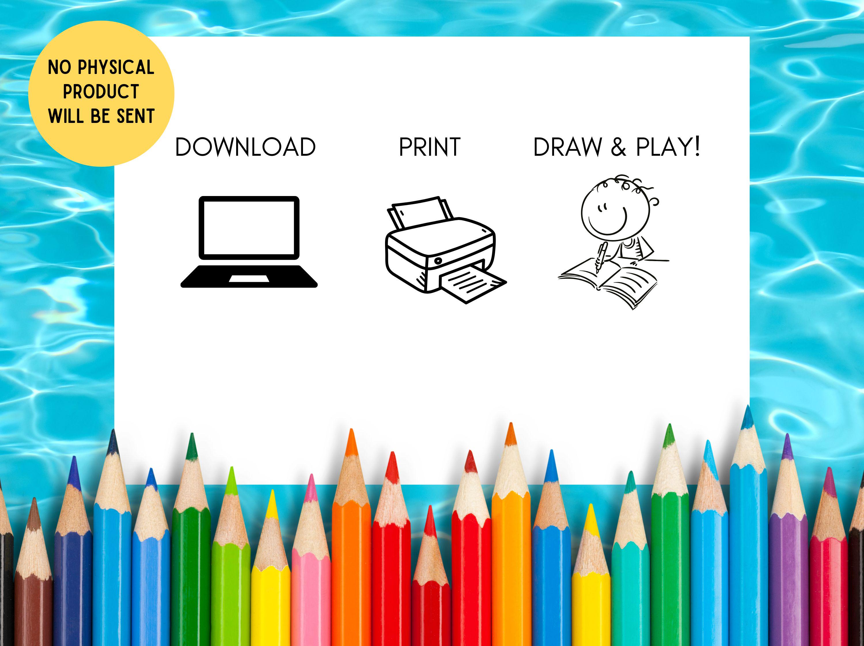 4 X Kids Summer Activity Placemats! PRINTABLE Summer Kids Activity ...