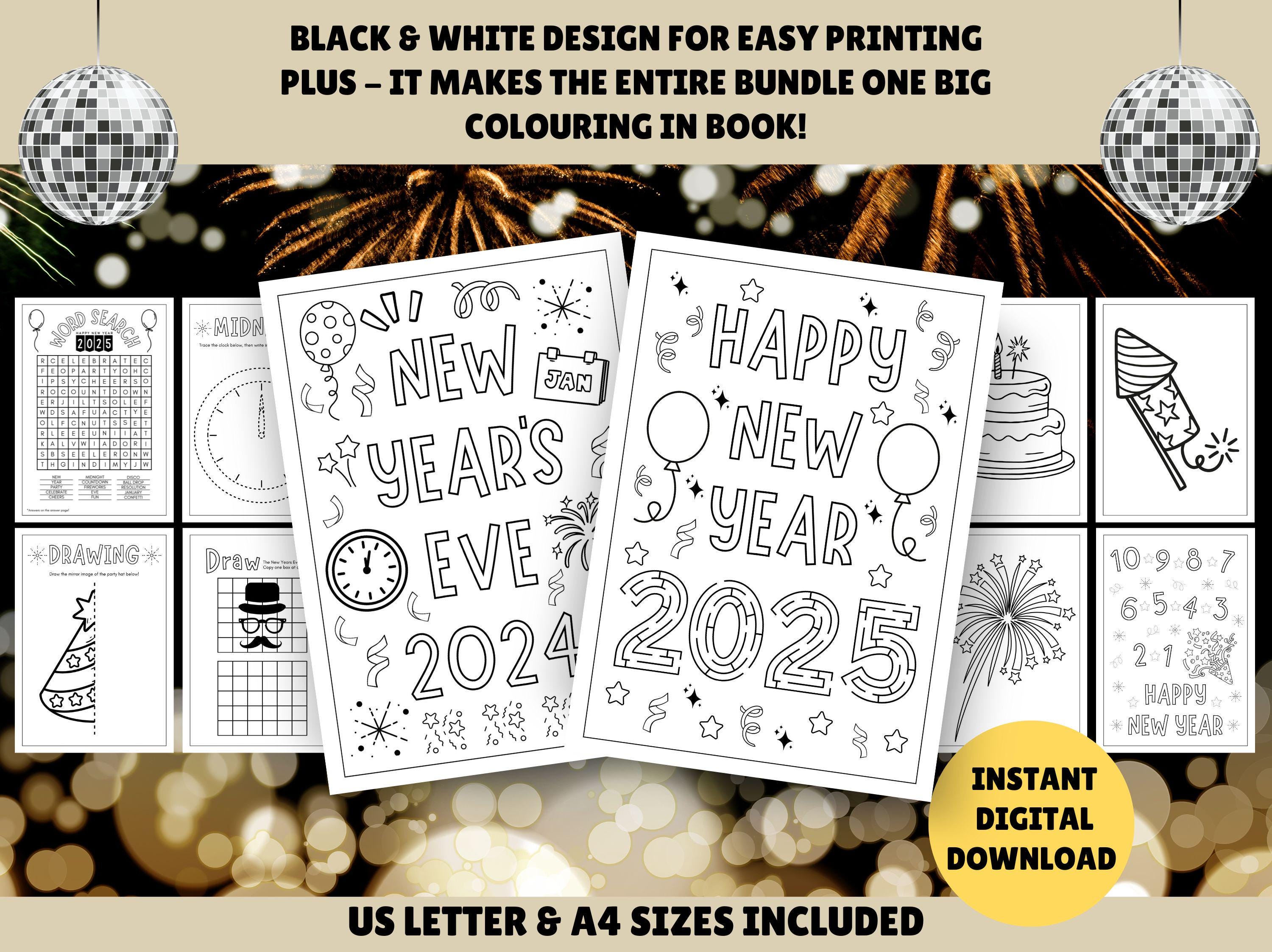 Kids New Year's Eve Activity Book - PRINTABLE New Year's Kids ...