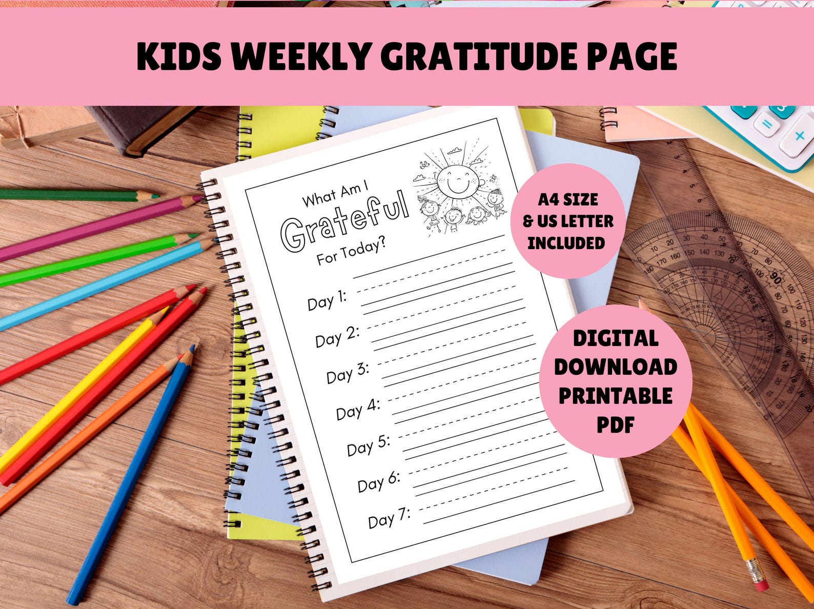 Kids Weekly Daily Gratitude Page. What Are You Grateful For ...