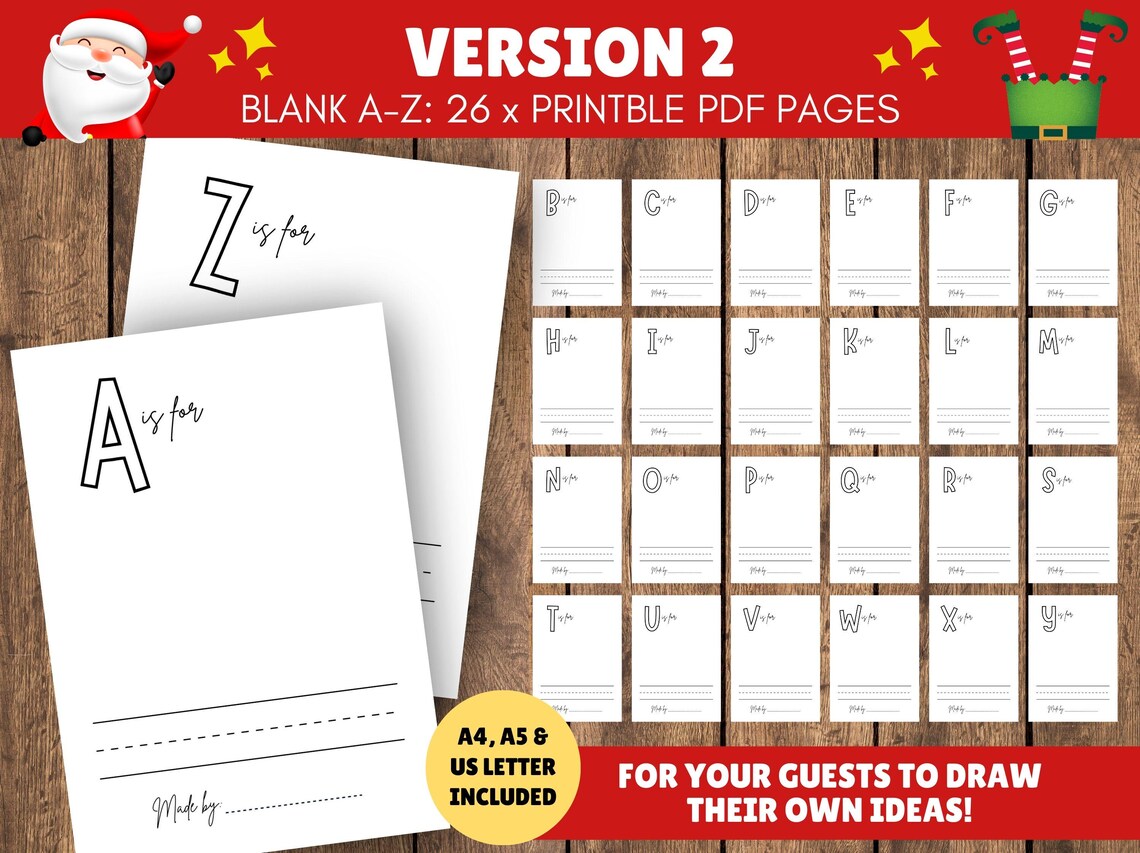 Christmas Book of ABC - Baby's First ABC Book - Printable PDF Digital ...