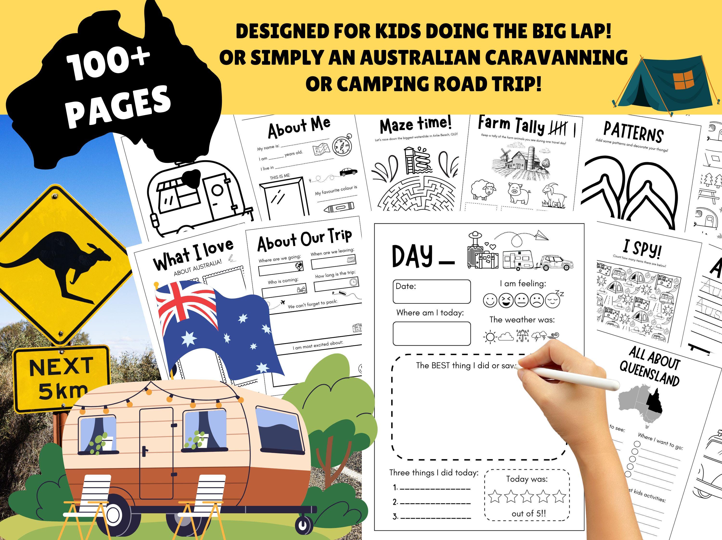 AUSTRALIAN Kids Travel Journal Bundle & Activity Book A4 Size Caravan ...