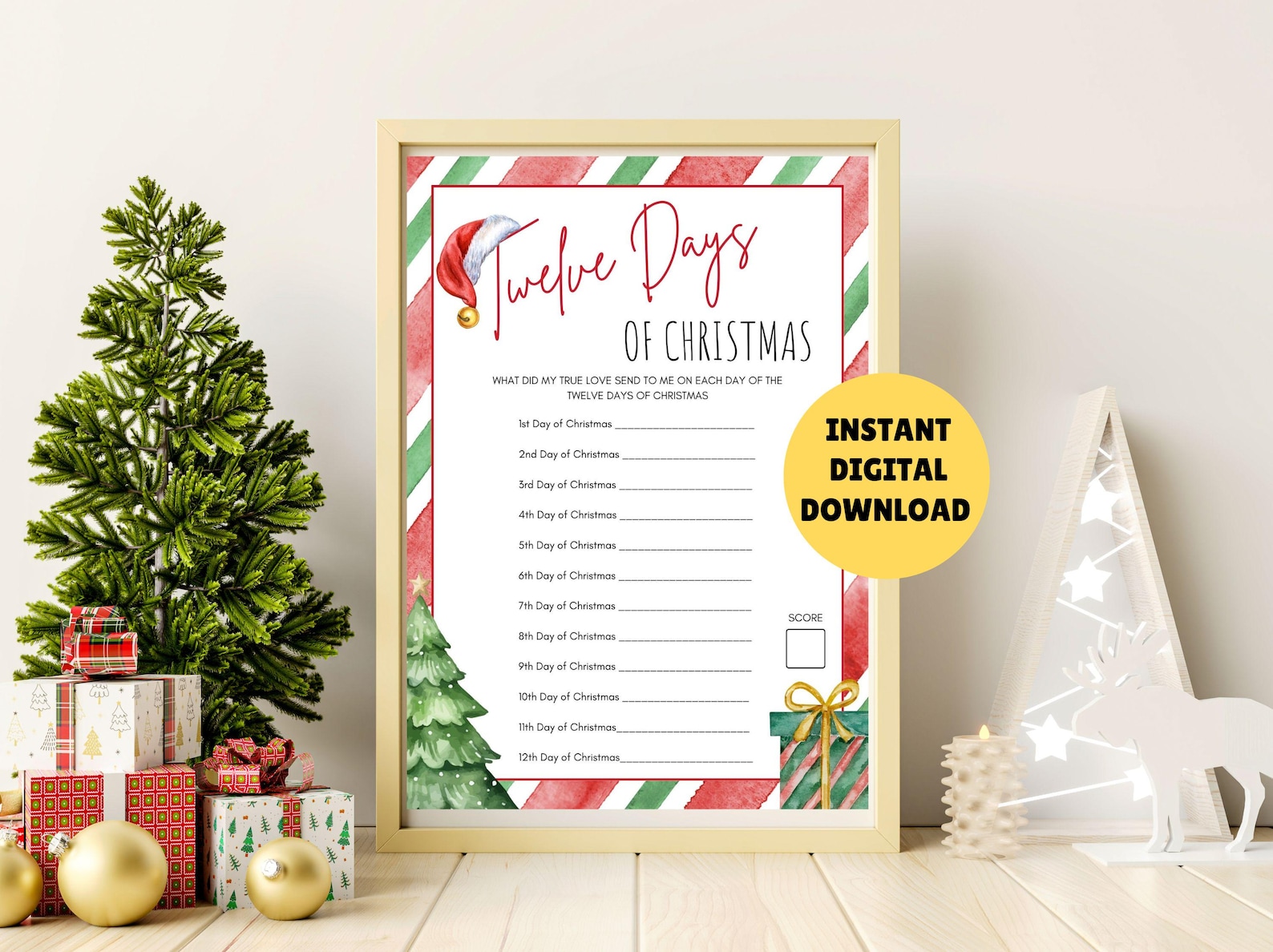 12 Days of Christmas - Printable Christmas Game - Twelve Days of ...