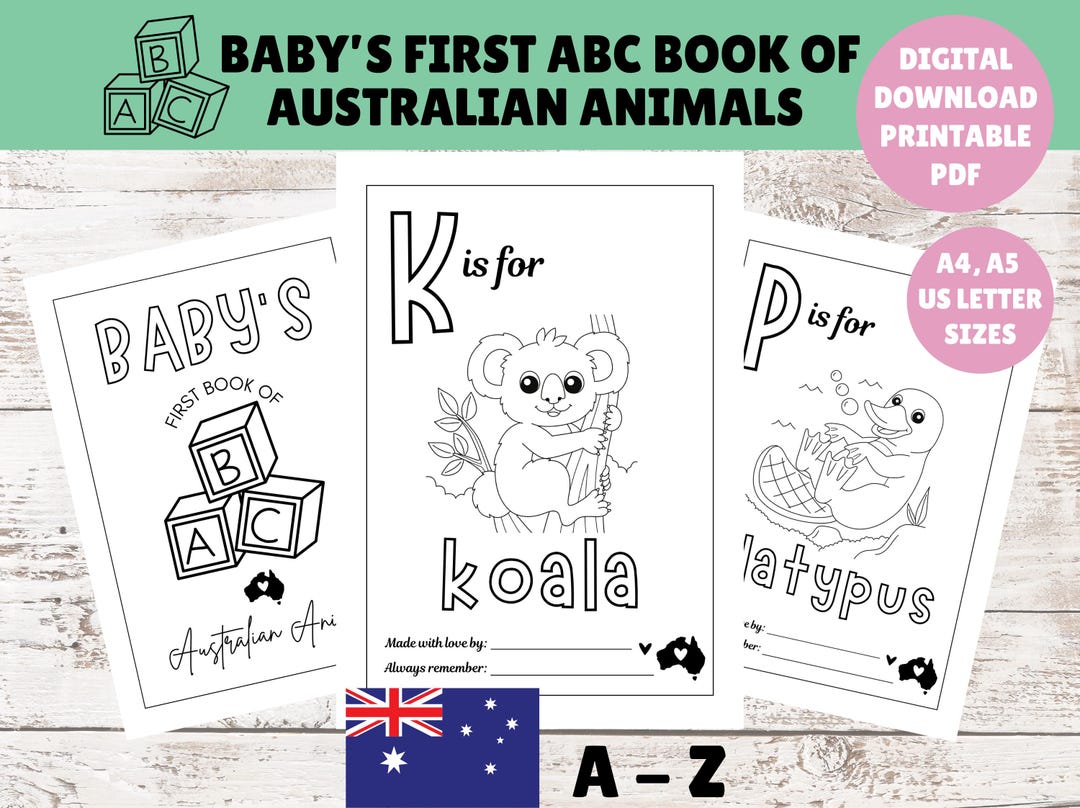Australian Animals - Baby's First ABC Book - DIY Alphabet Book - Baby ...