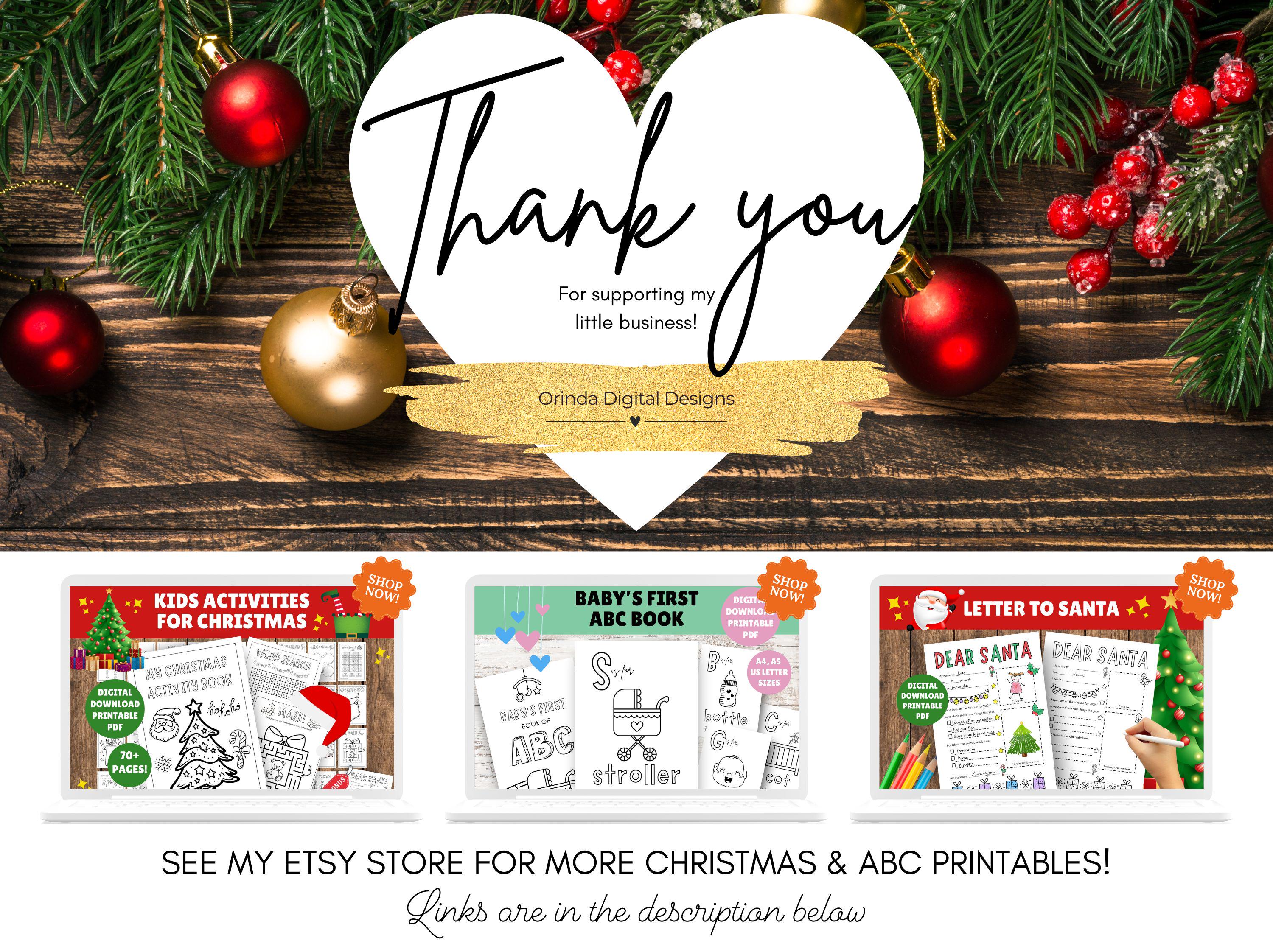 Christmas Book of ABC - Baby's First ABC Book - Printable PDF Digital ...