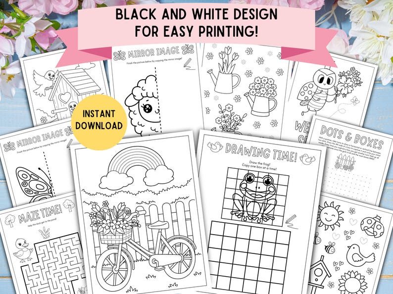 Kids Spring Activity Book! PRINTABLE Kids Spring Activity Pack, Kids ...