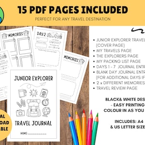Junior Explorer Travel Journal - Printable Travel Journal for Younger ...