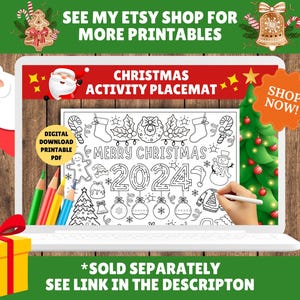 Christmas Coloring Page for Kids - Printable Christmas Placemat ...