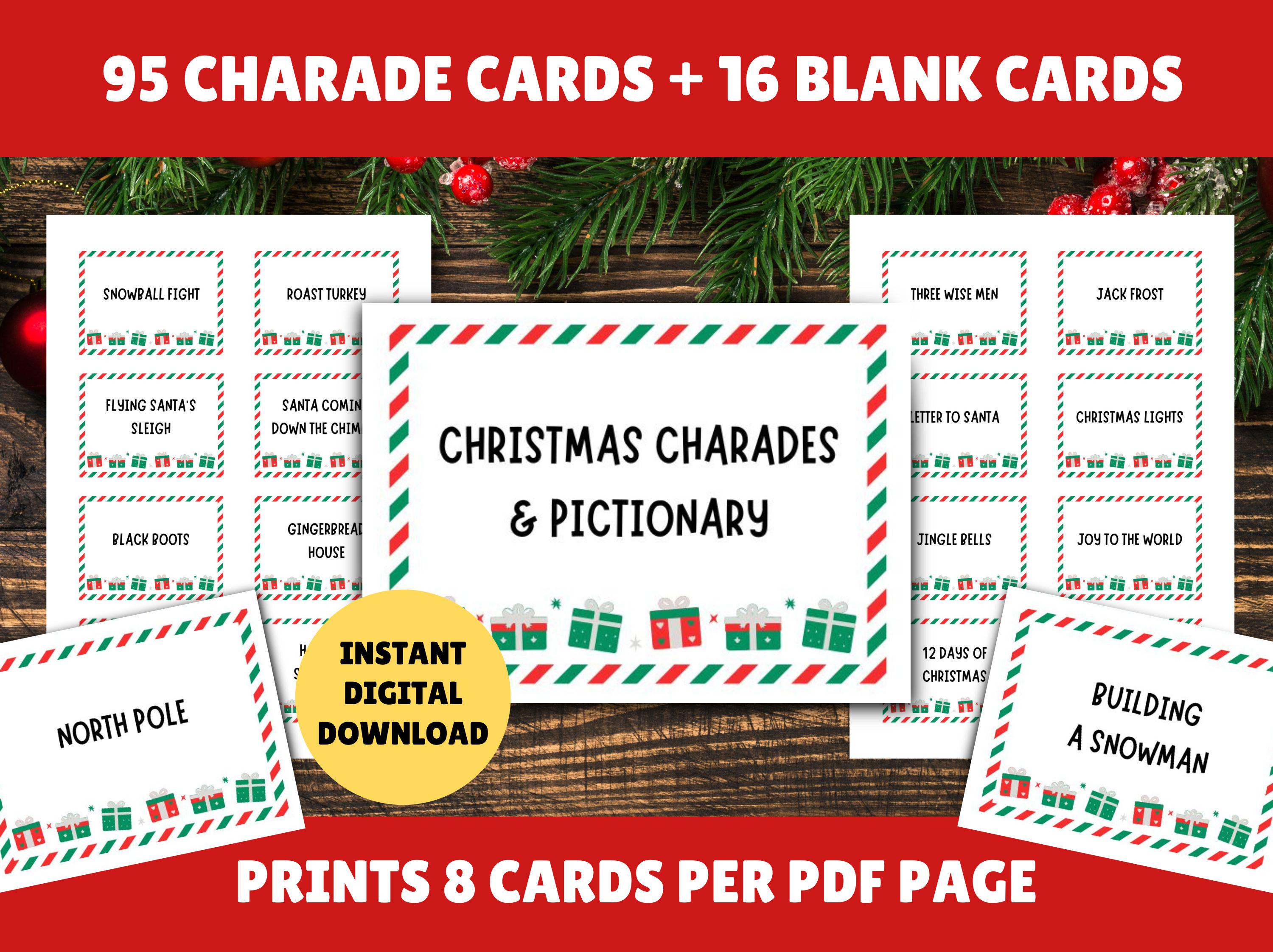 100+ Printable Christmas Charades & Pictionary Cards - Christmas ...