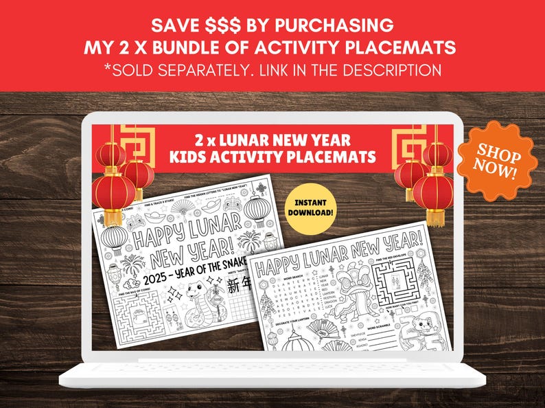 Kids Lunar New Year Activity Placemat - Lunar New Year 2025, PRINTABLE ...