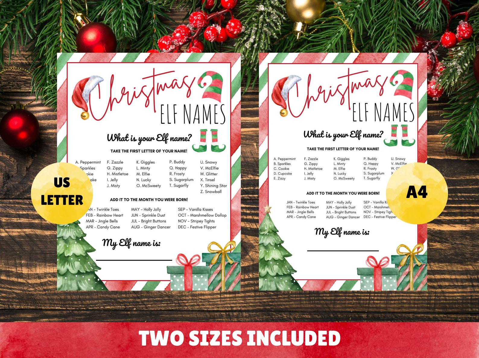 What is Your Elf Name - Printable Christmas Game - Christmas Party ...