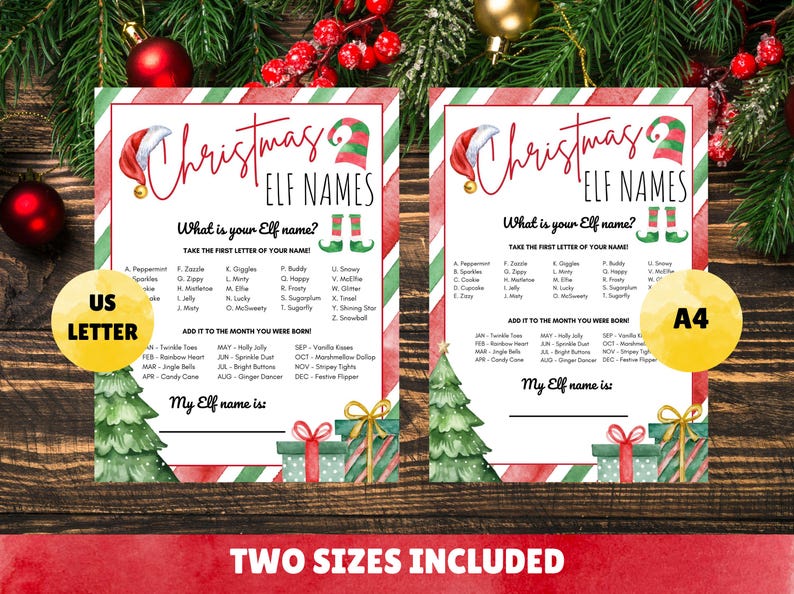 What is Your Elf Name - Printable Christmas Game - Christmas Party ...