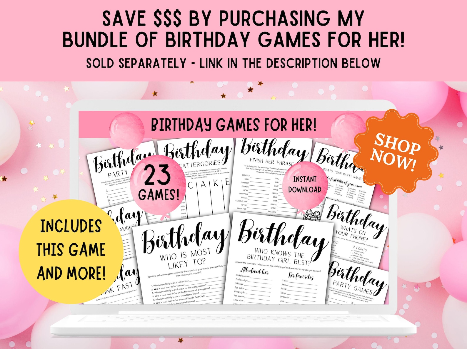 Ever or Never Birthday Game! PRINTABLE Has She Ever Party Game, Girls ...