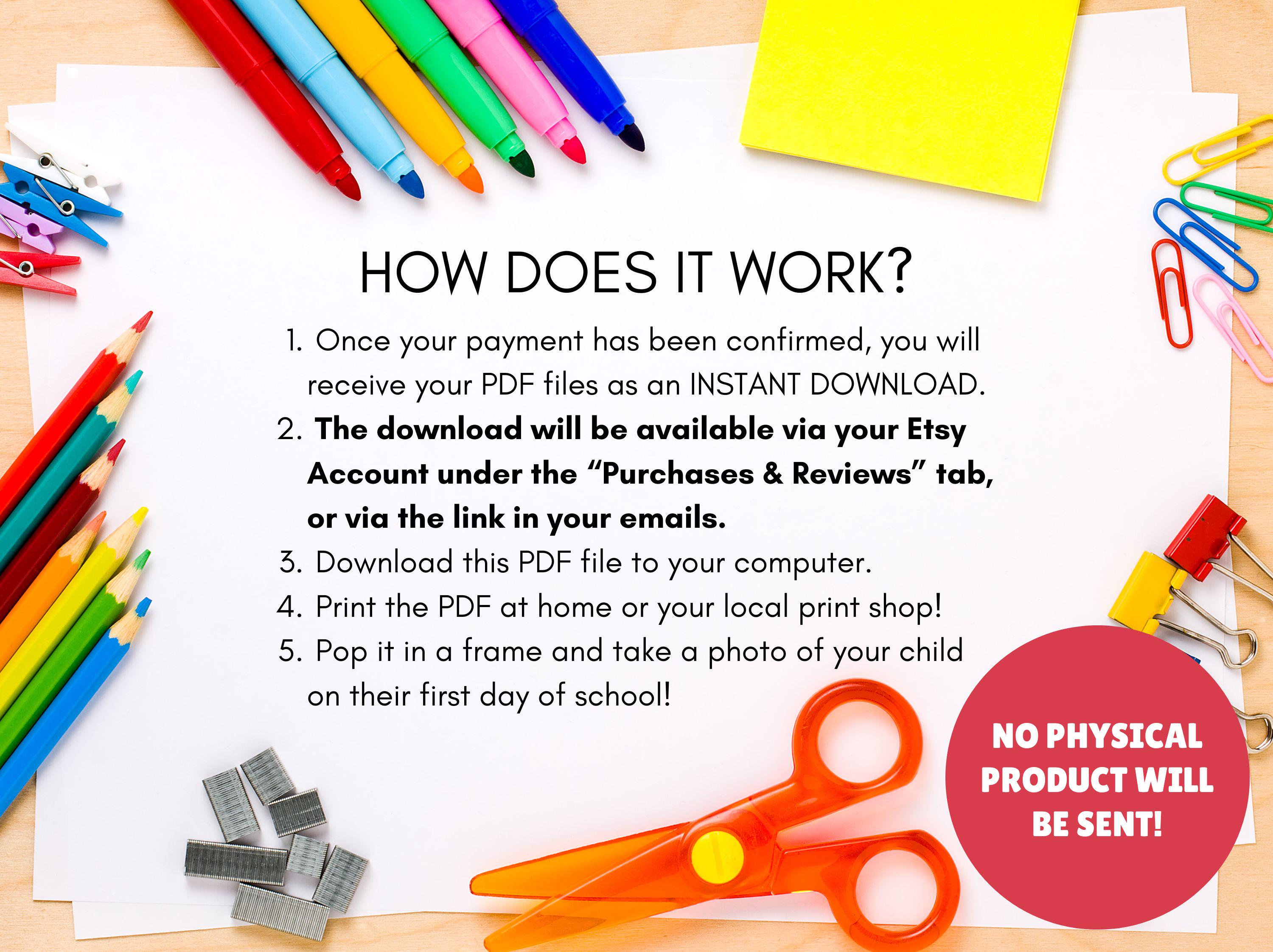 First Day of Kindergarten 2025 - PRINTABLE Digital Chalkboard Sign ...