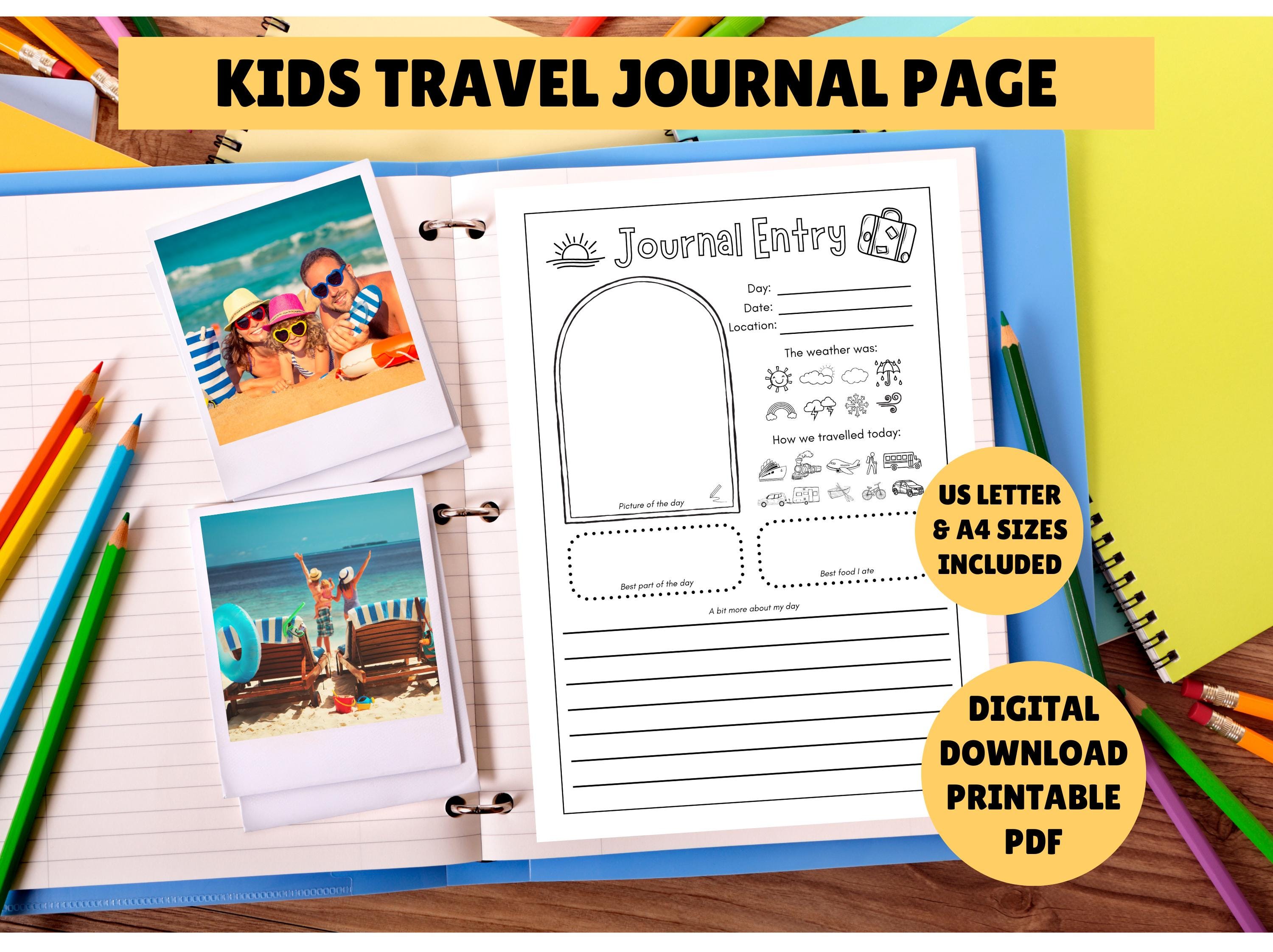 Kids Travel Journal Page - Instant DIGITAL Download - Printable PDF ...