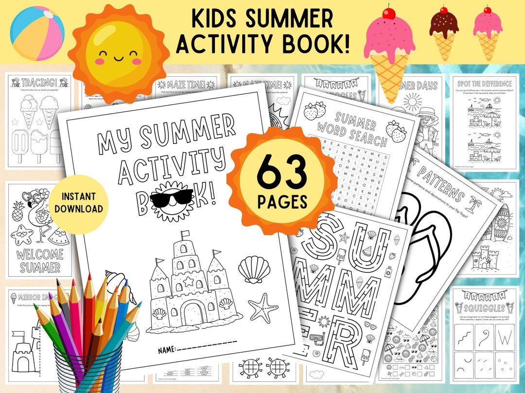 Kids Summer Activity Book PLUS Summer Journal Pages! PRINTABLE Kids ...