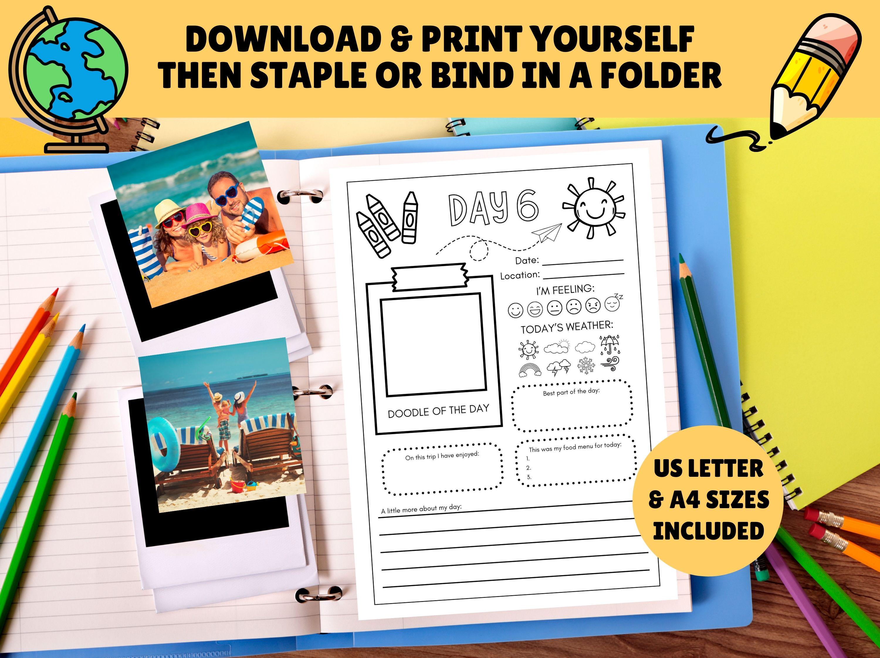 Days 1 to 14 - Kids Travel Journal - My Travel Adventures - Printable ...