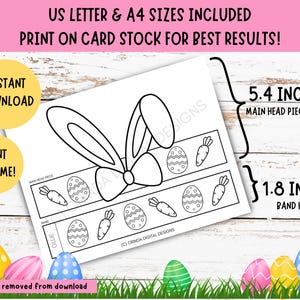 Bunny Ears Paper Crown! PRINTABLE Easter Coloring Crown! Kids Easter ...