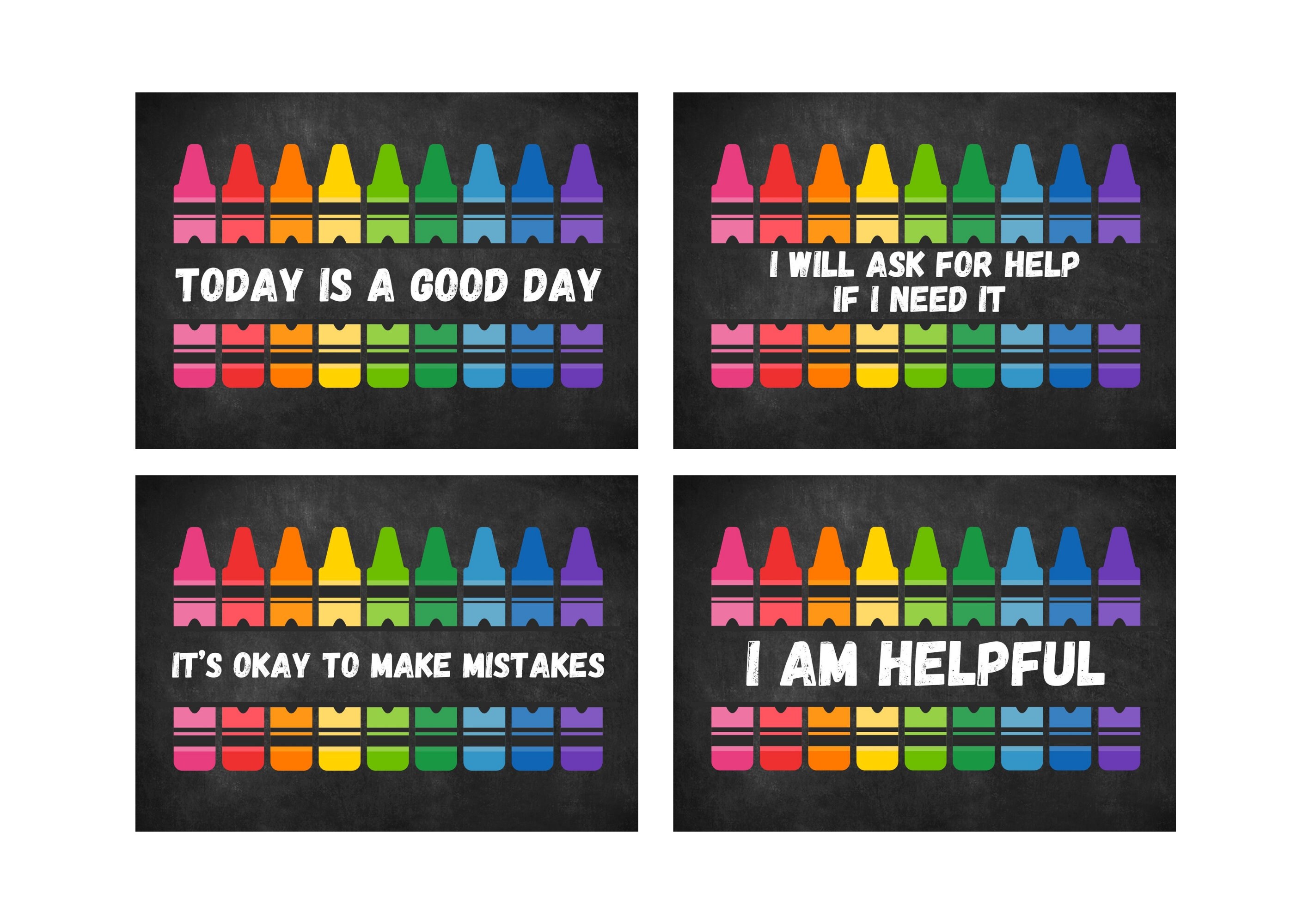 62 School Affirmation Cards for Kids DIGITAL DOWNLOAD PDF Printable ...